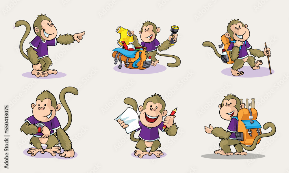 cartoon monkey man character vector pro illustration Stock Vector ...