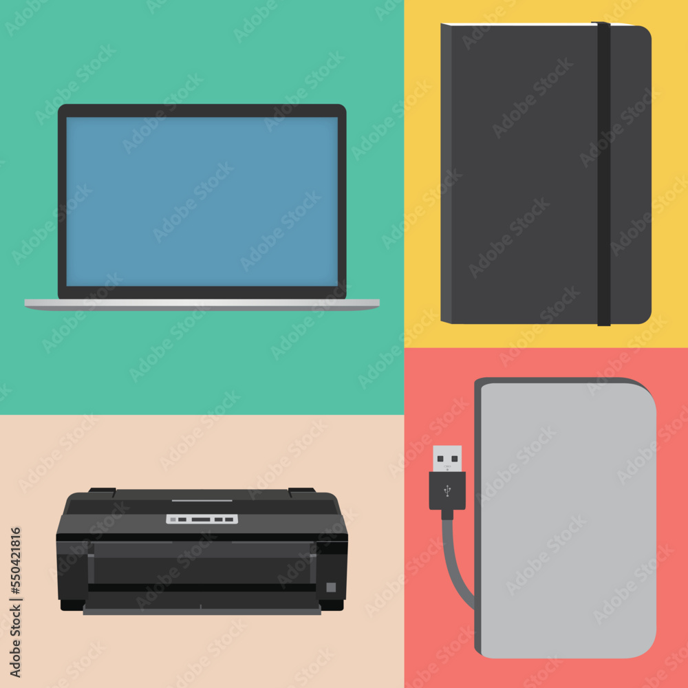 Office Supplies Icon, Printer Vector, Journal Icon, Wireless Printer ...