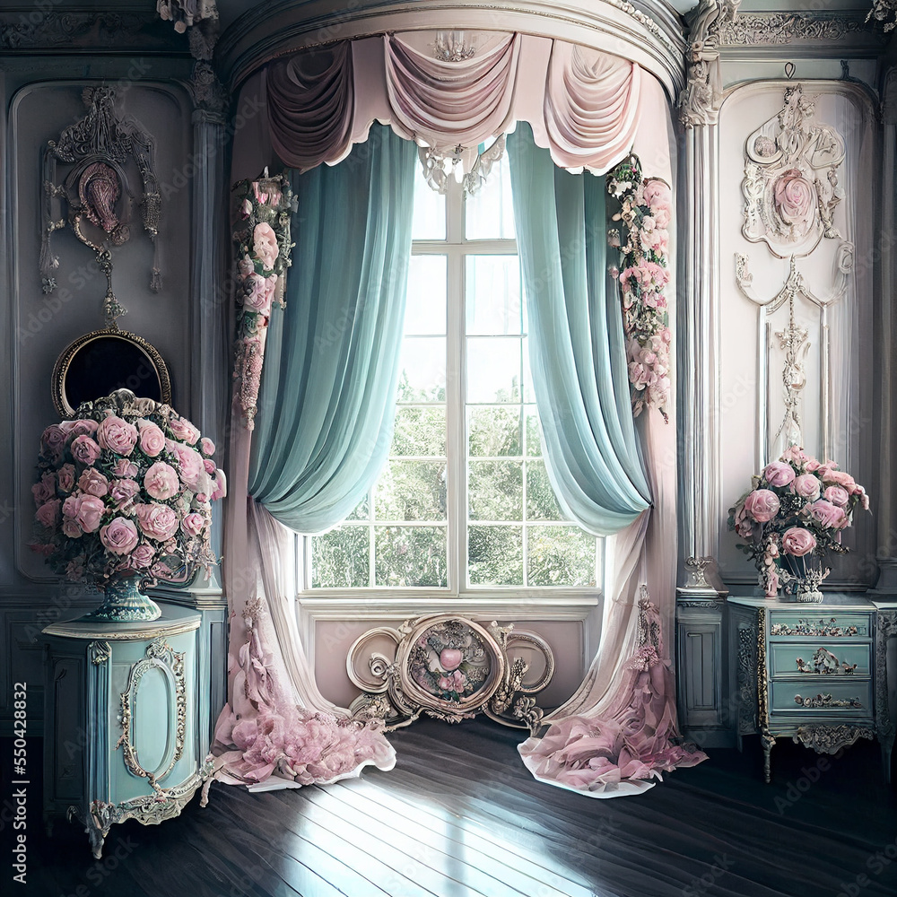 rococo room Stock Illustration | Adobe Stock