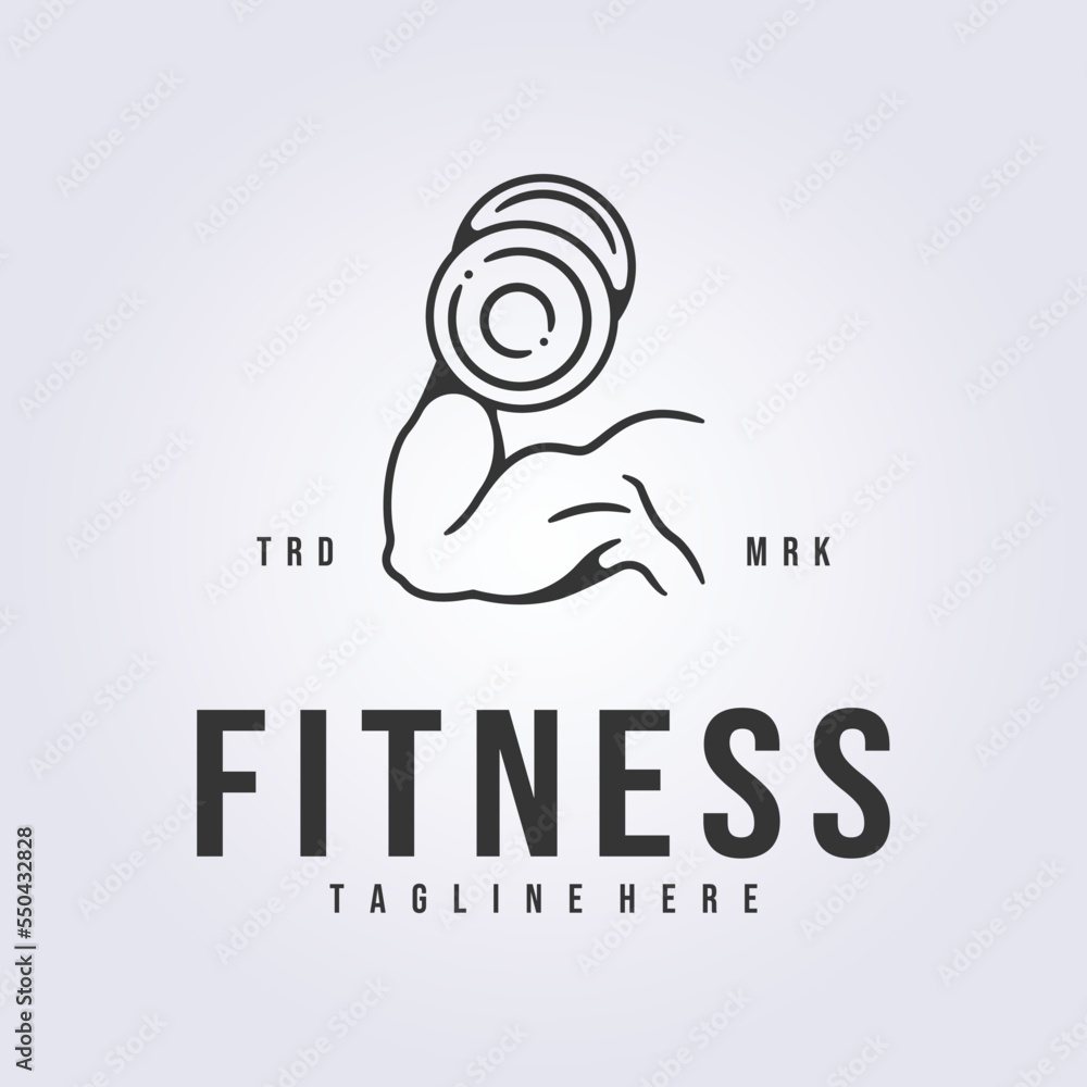 fitness gym workout logo monoline vector exercise icon symbol ...