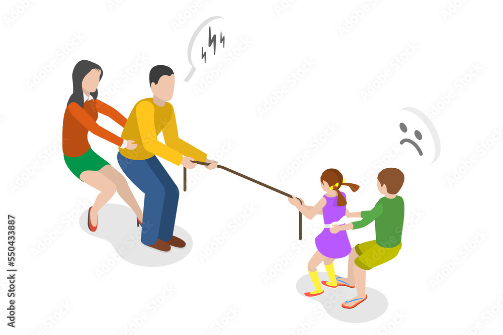 3D Isometric Flat Conceptual Illustration of Family Generational ...