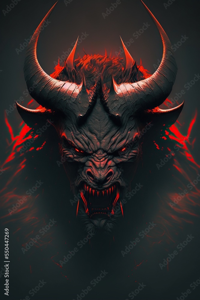 Demonic devil beast from hell. 3d character design isolated. Stock ...