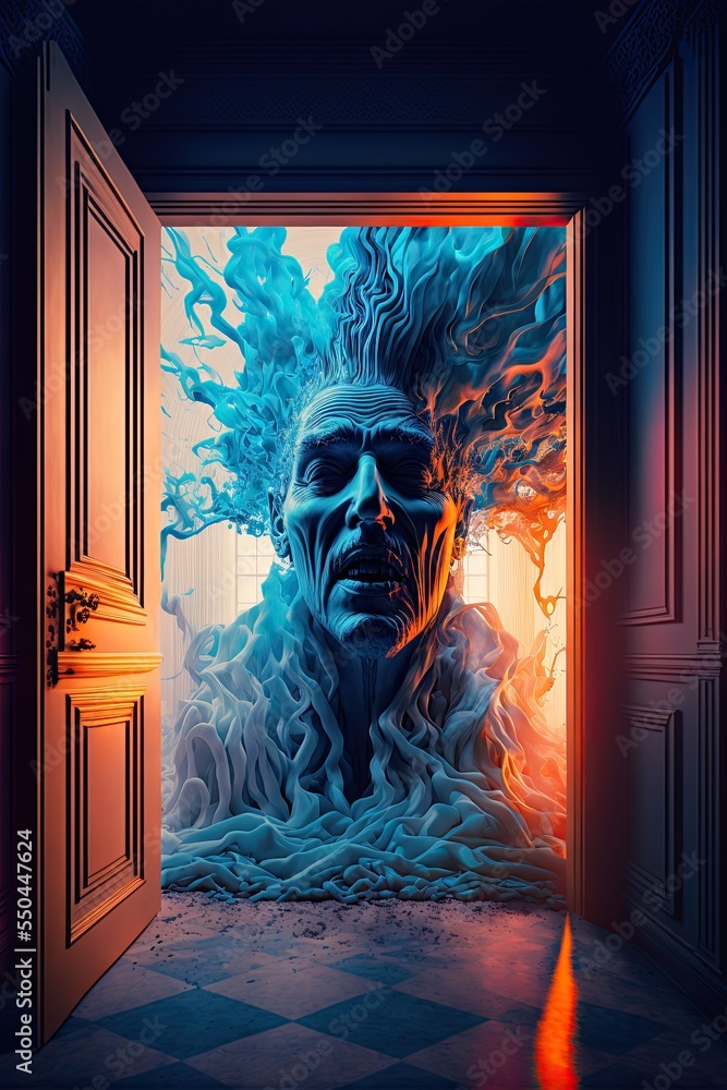 Surreal insanity portrait character art Stock Illustration | Adobe Stock