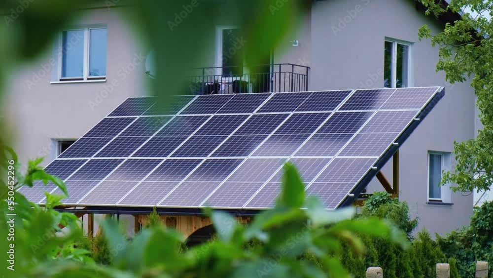 New ecologic house with solar panels Alternative to conventional energy ...