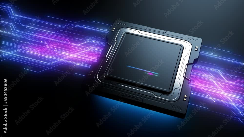 central processing unit with the appearance effect on the lid ...