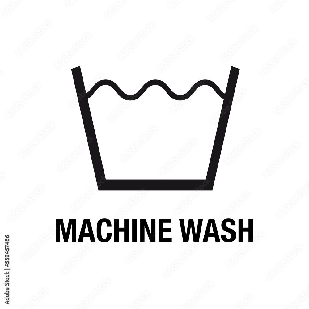 Machine wash, washing care sign, laundry icon, textile symbol, garment ...