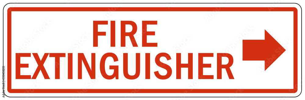 Fire extinguisher arrow sign and labels Stock Vector | Adobe Stock