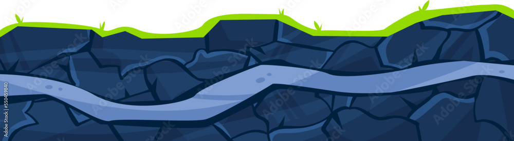 Underground nature, earth geology isolated on white, vector ...