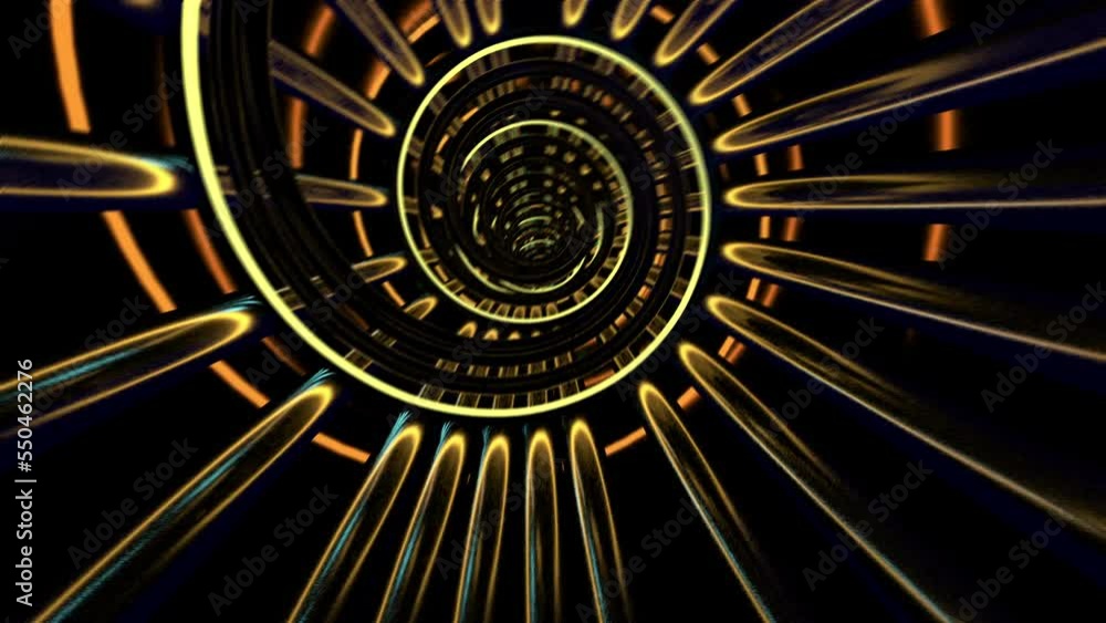 Vidéo Stock 4k Seamless loop animation of twisting and turning down a sci-fi style tunnel ...