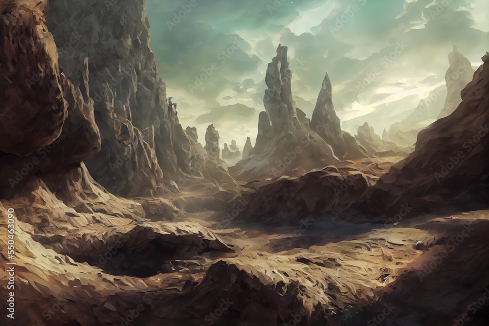 The Cave. Science Fiction Natural Backdrop. Concept Art. Realistic ...