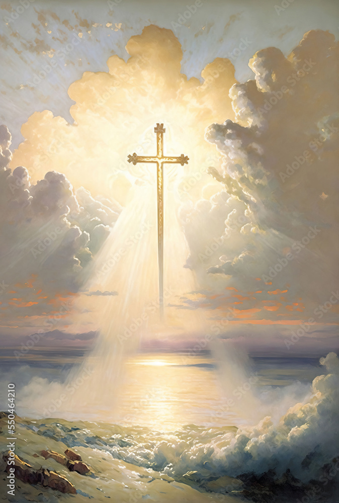 Spiritual illustration jesus cross christianity background art crucifix ...