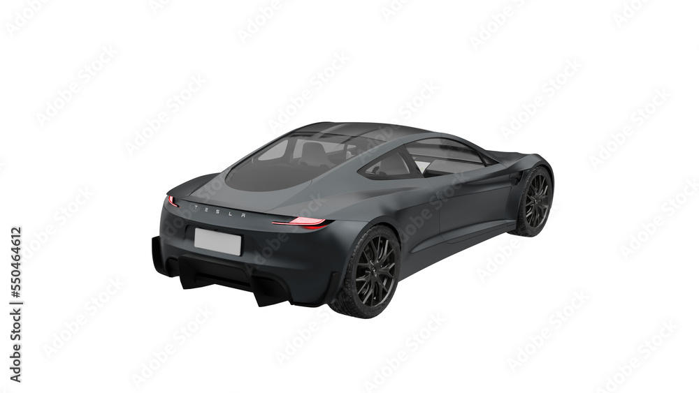 TESLA ROADSTER, 3d rendering of TESLA car on transparent PNG background ...