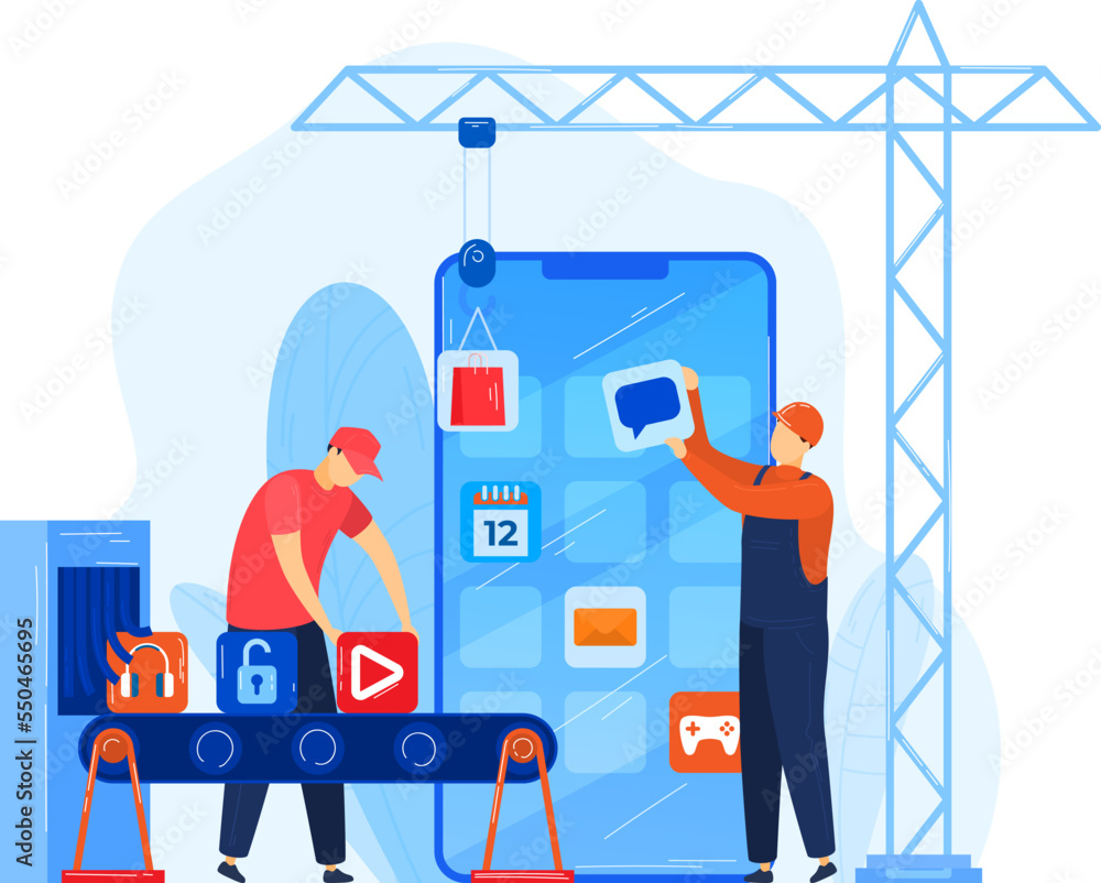 Build smartphone interface business app concept, vector illustration ...