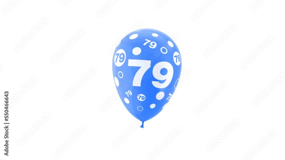 Balloon Animation with number 79. Loop Animation. With Green Screen and ...