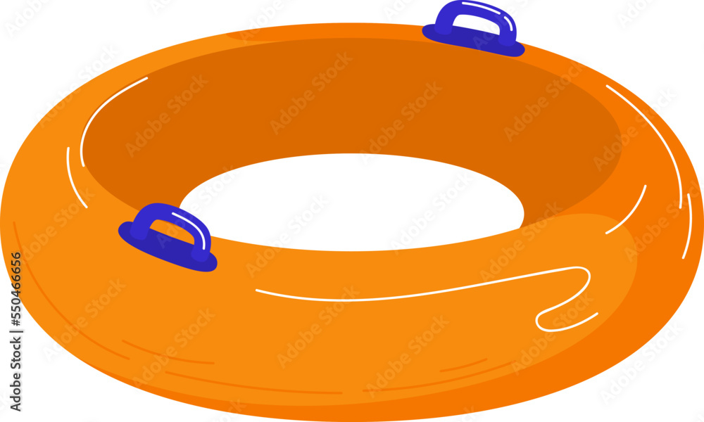 Rubber float ring for swim, isolated on white vector illustration ...