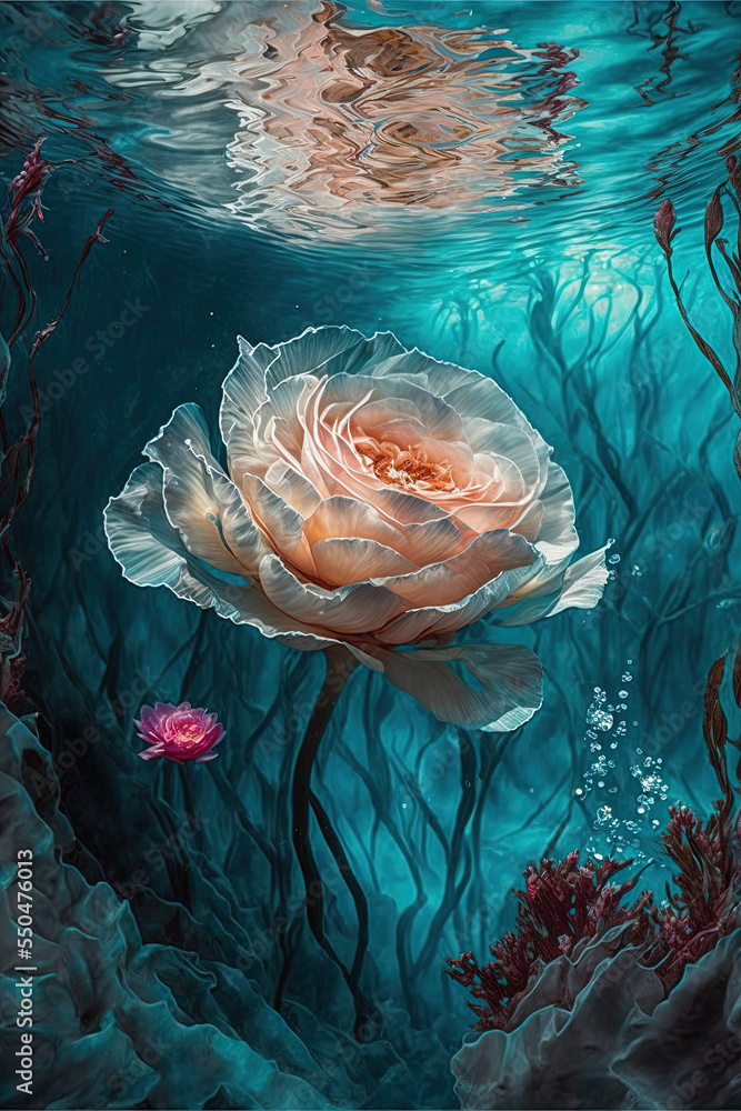 Underwater Rose Stock Illustration | Adobe Stock