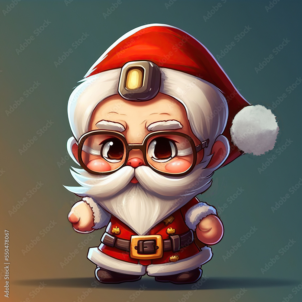 cute chibi cartoon santa claus Stock Illustration | Adobe Stock