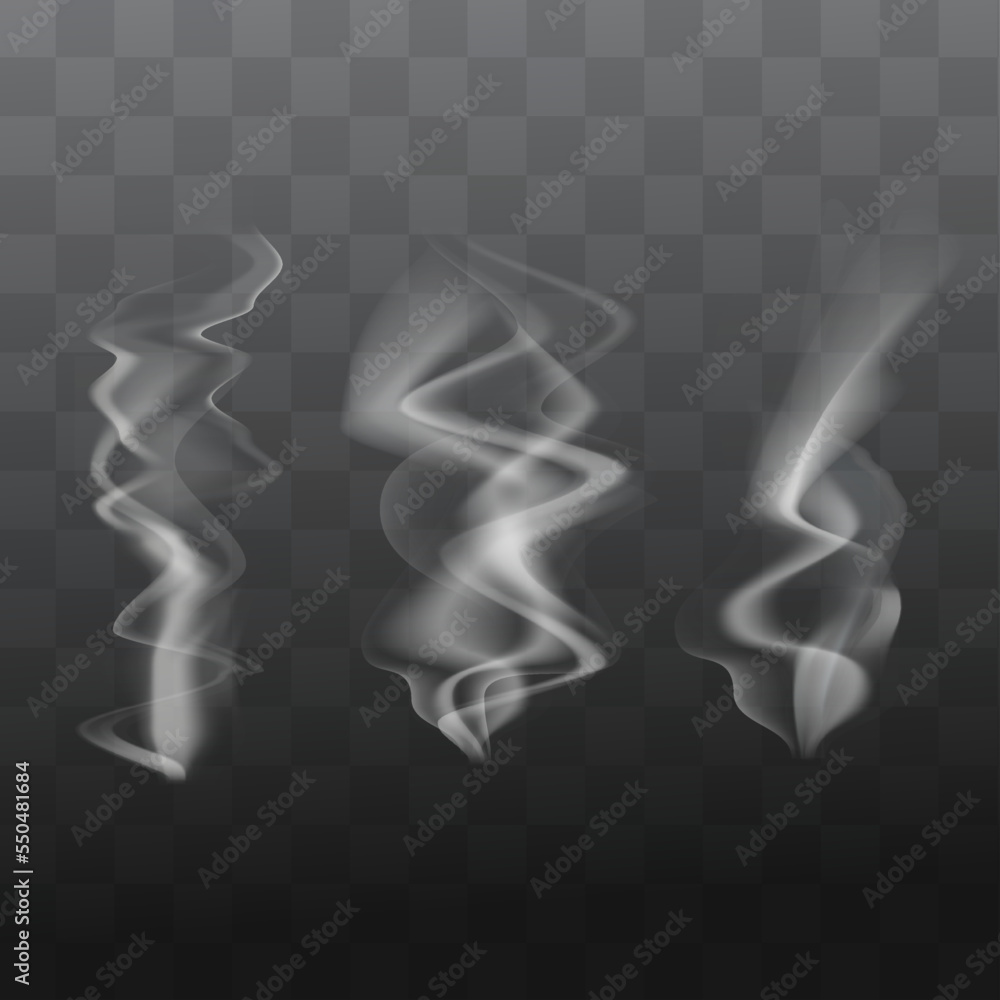 smoke collection of realistic images on transparent background vector ...