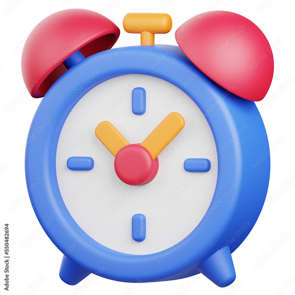 3D Render Clock Icon, illustration isolated on white background ...