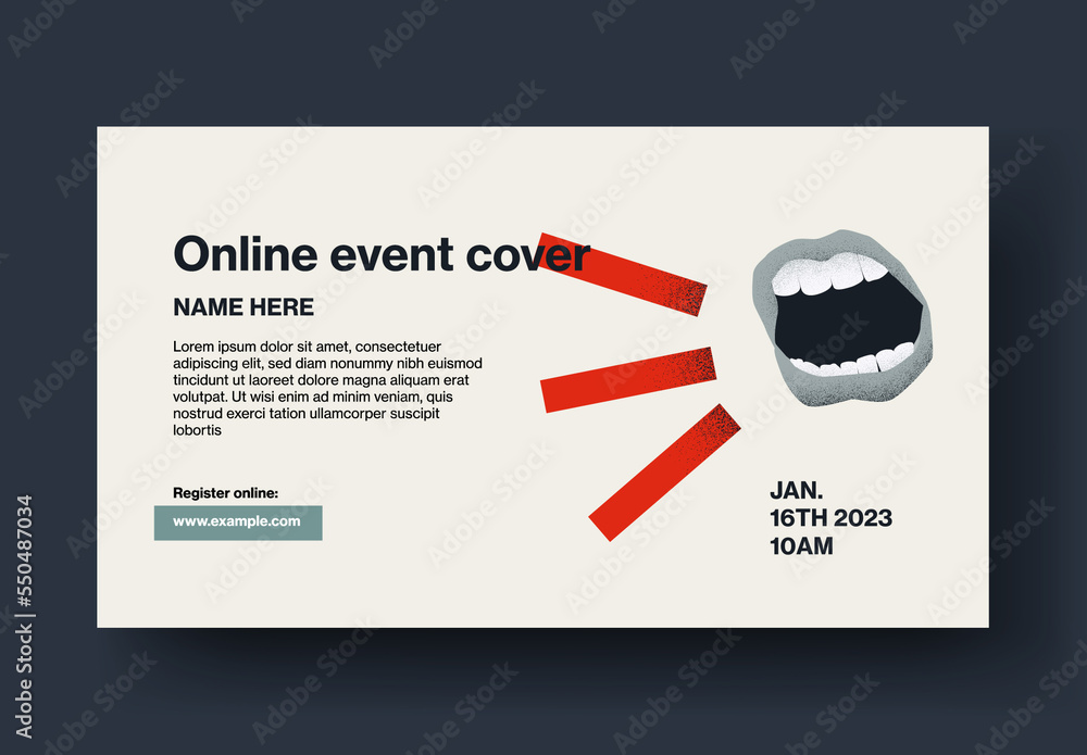Marketing Announcement Online Event Cover Template Stock Template ...