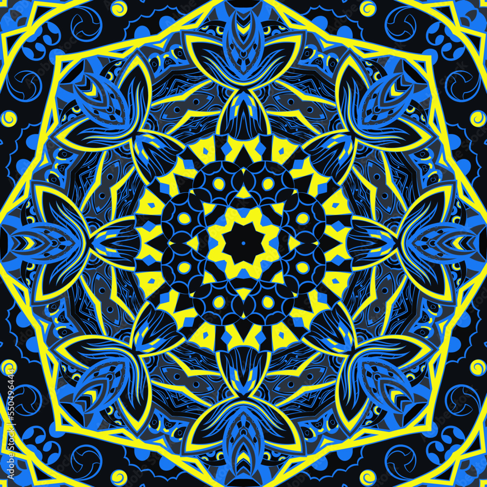 Vetor de Seamless tile texture. Tracery mehndi design image. Dark toxic ...