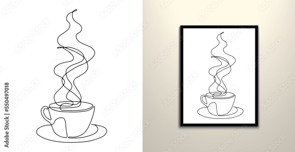 Coffee cup vector line art drawing illustration Stock Vector | Adobe Stock