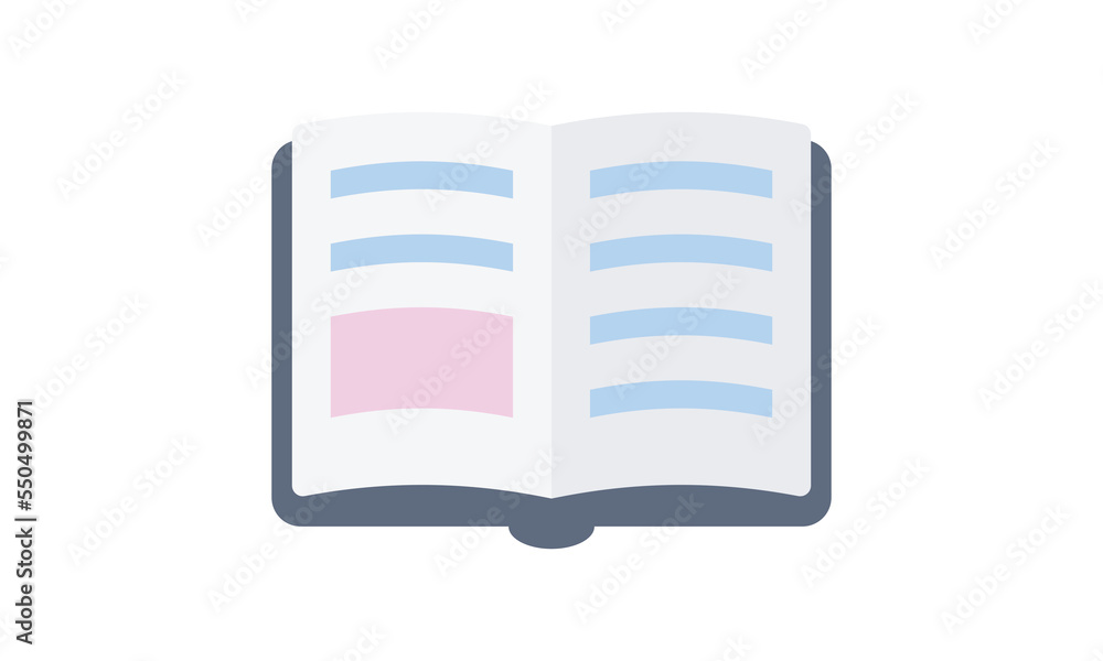 Open book icon for web. Simple opening book or textbook sign vector ...