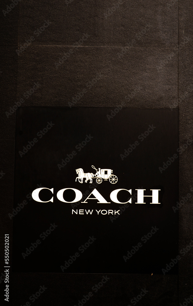 Coach Fashion Brand logo outside Store at KLCC Mall in Kuala Lumpur ...