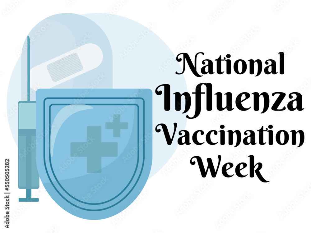 National Influenza Vaccination Week, idea for horizontal poster, banner ...