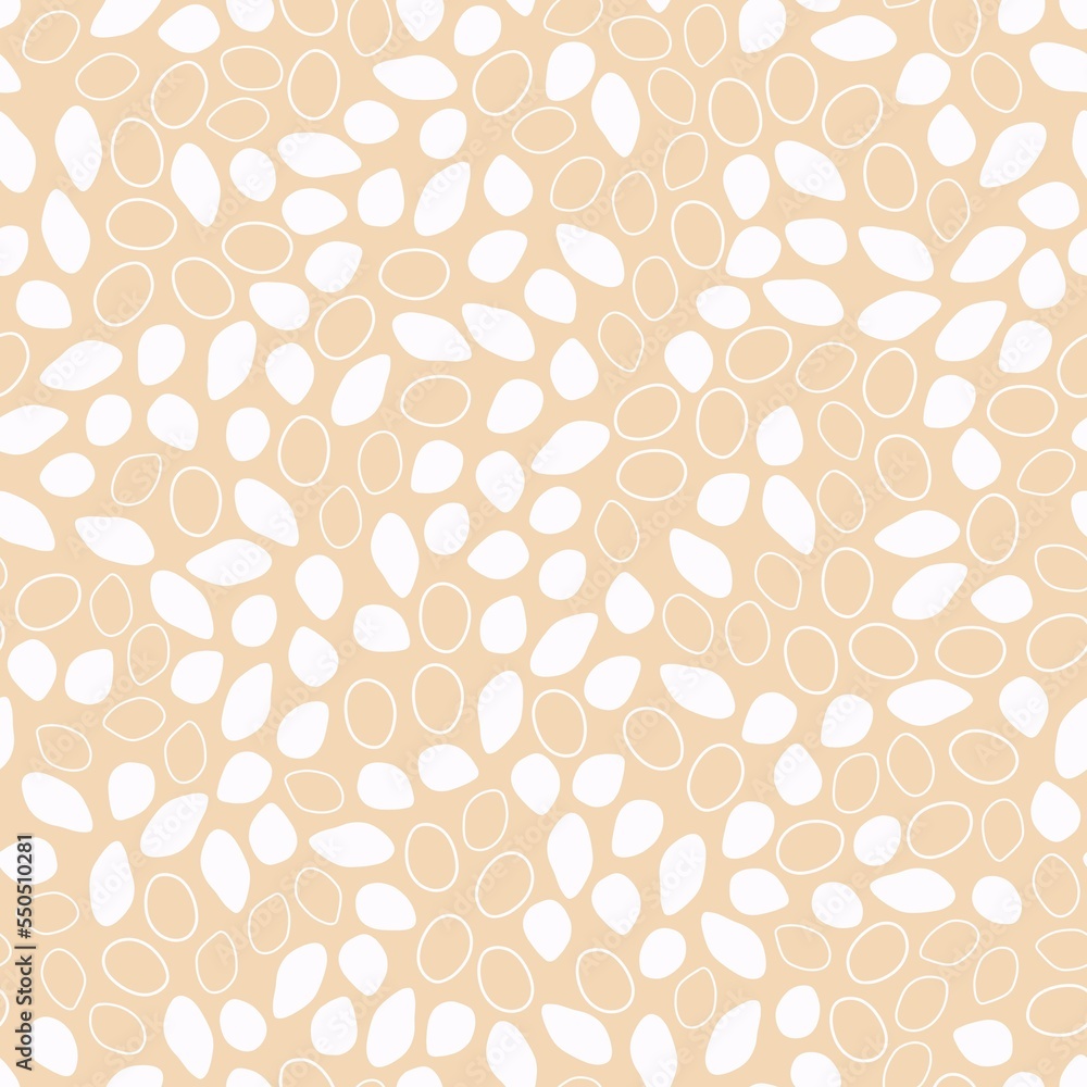 Concept rice seamless pattern for background and packaging. White ovals ...