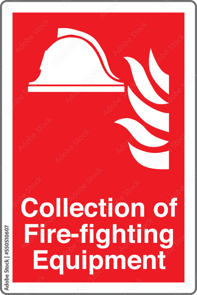 Safety warning signs fire equipment and fire action signs with text ...