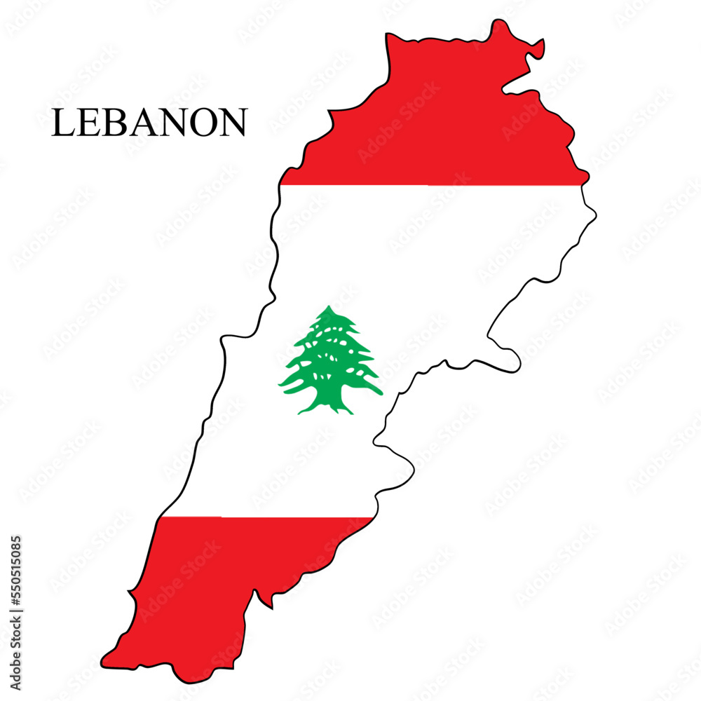 Lebanon map vector illustration. Global economy. Famous country. Middle ...
