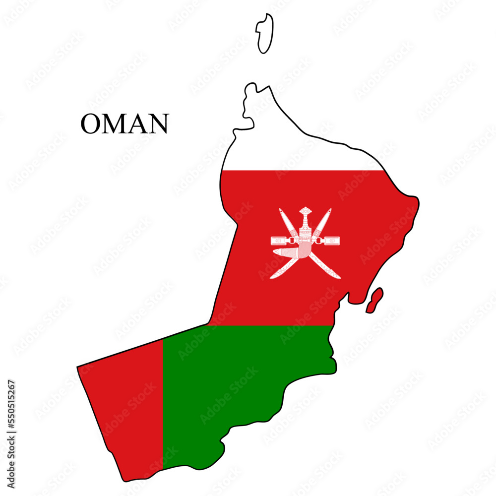 Oman map vector illustration. Global economy. Famous country. Middle ...