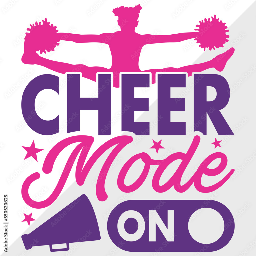 Cheer Mode On SVG Cut File, Cheerleading Svg, Cheer Svg, Cheer Life Svg ...