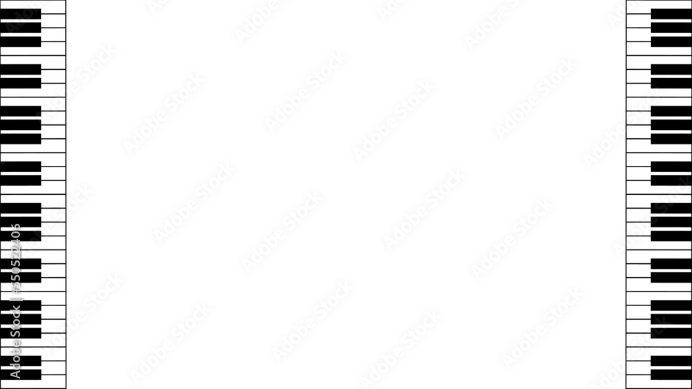 Background white with piano border. Vector can be used for banners ...