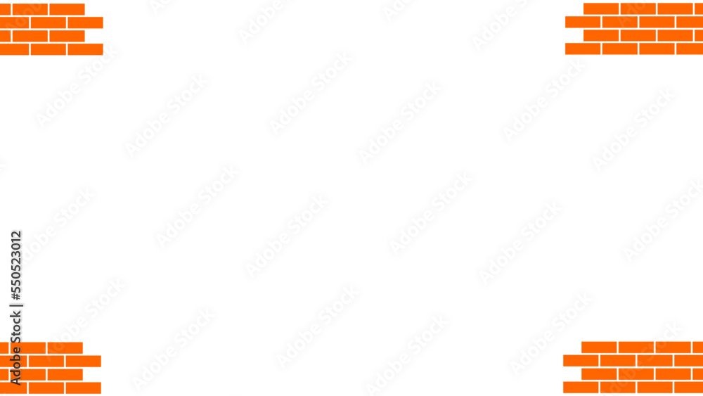 Background white with brick frame. Vector can be used for banners ...