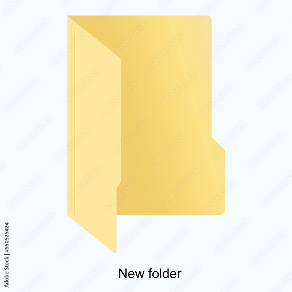 Folder icon, dark and light yellow folder with white background Stock ...