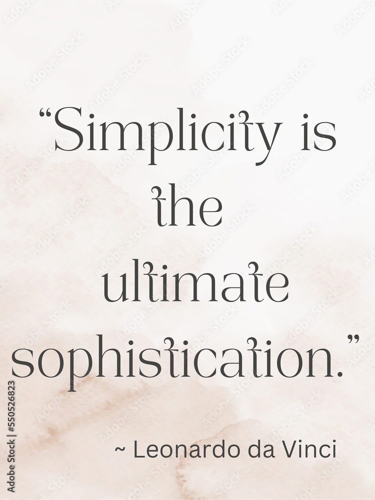 Simplicity Is The Ultimate Sophistication Cover