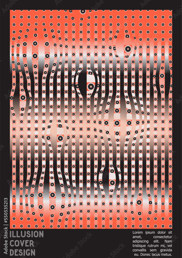 Geometrical Poster Design with Optical Illusion Effect. Minimal ...