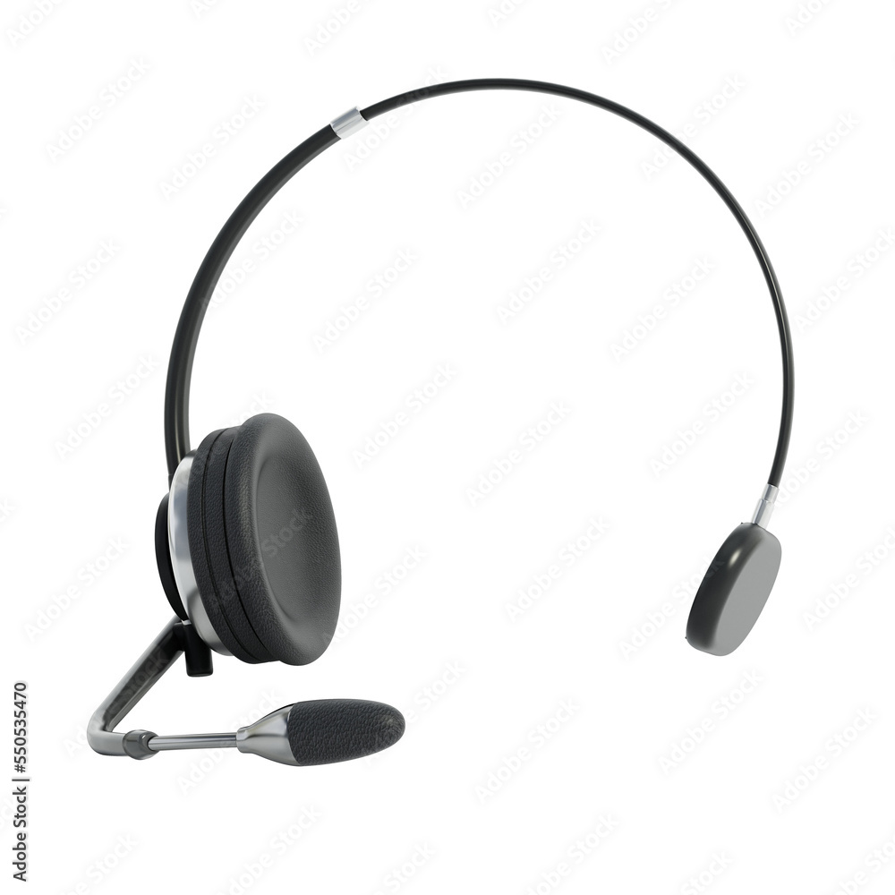 Call center headset isolated on white background. 3D illustration Stock ...