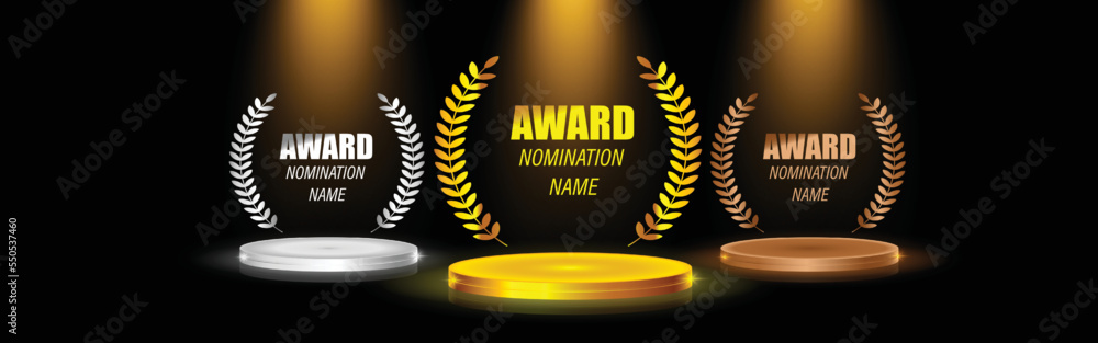 Set of 1st 2nd 3rd position template for competition, position, award ...