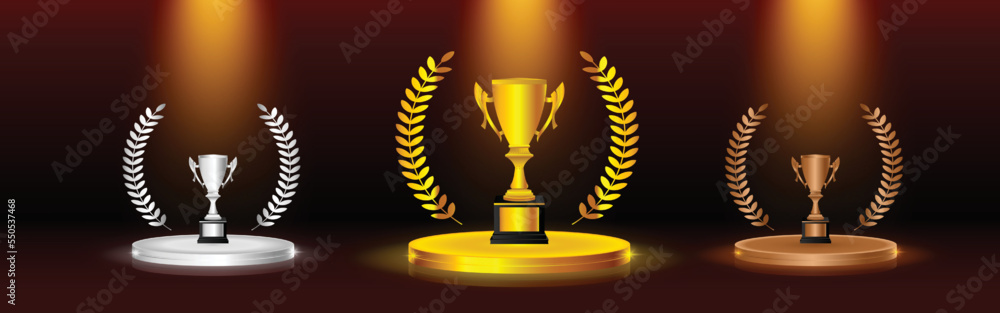 Set of 1st 2nd 3rd position template for competition, position, award ...