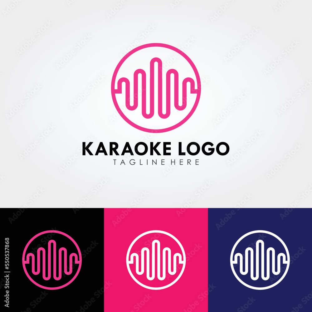 Abstract logo design, karaoke company branding. Design template with ...
