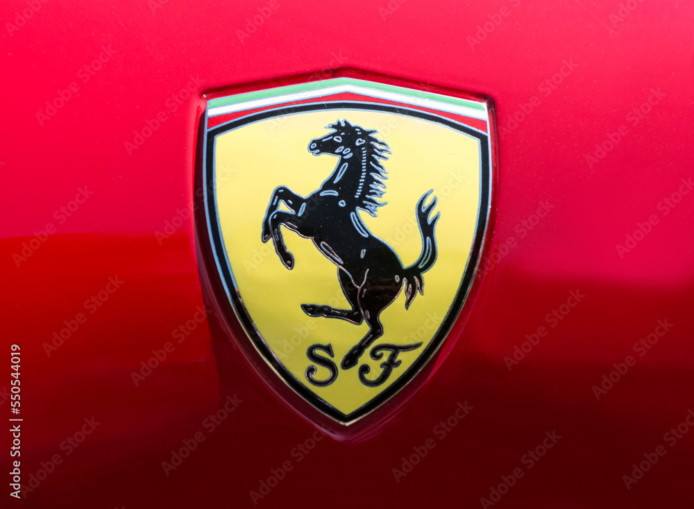 Ferrari Logo Badge Crest Hood Ornament Closeup, 24 August 2015 ...