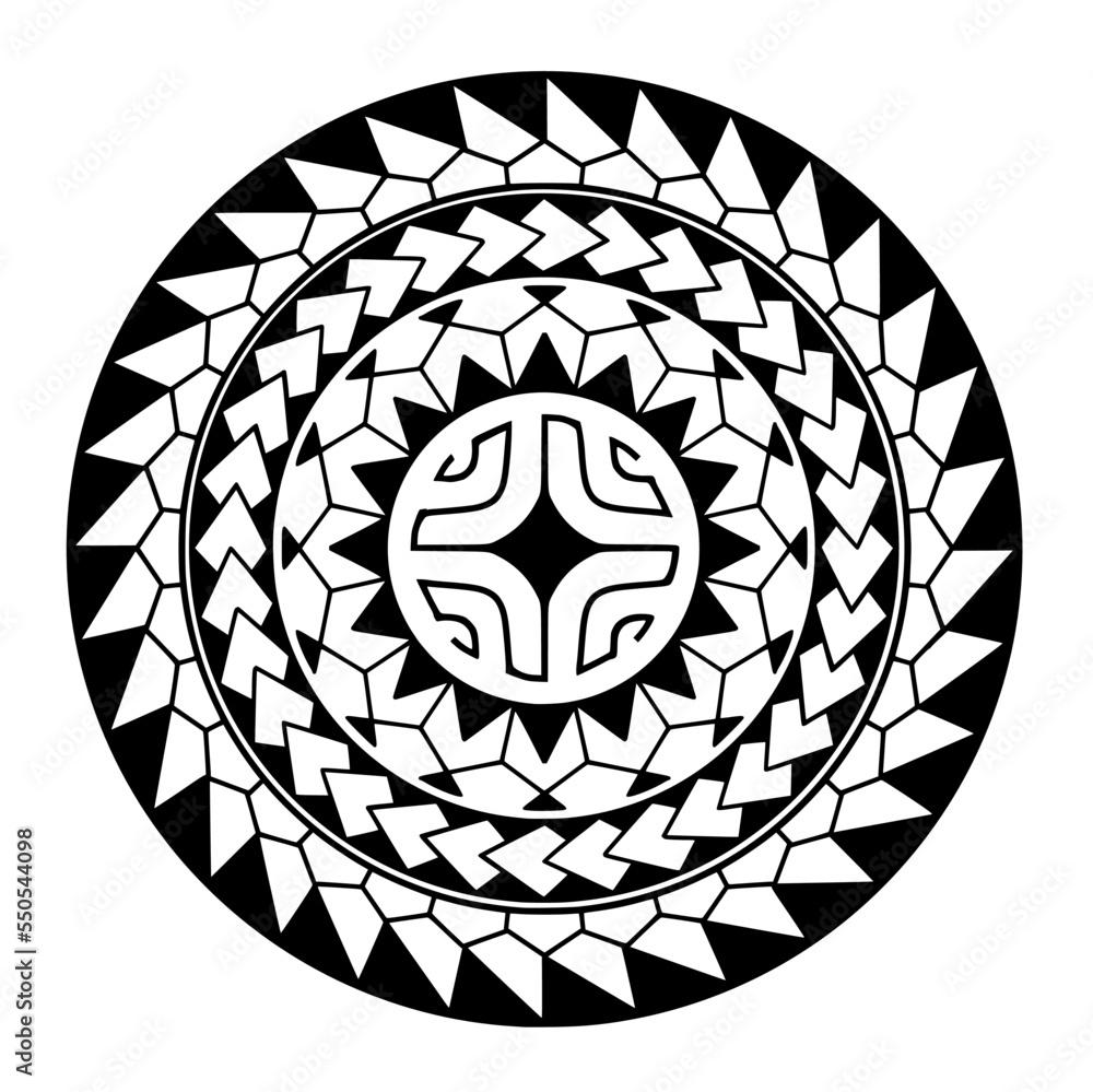 Polynesian circle tattoo design. Aboriginal samoan. Vector illustration ...