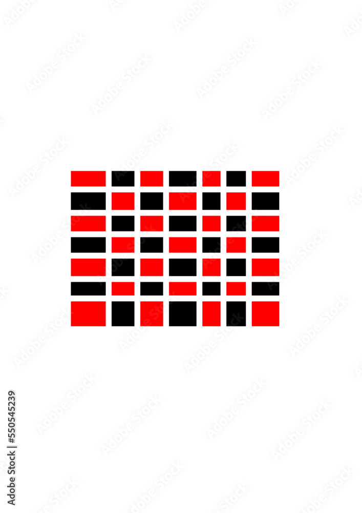 Motif rectangulaire former de carrés et de rectangle noir et rouge ...