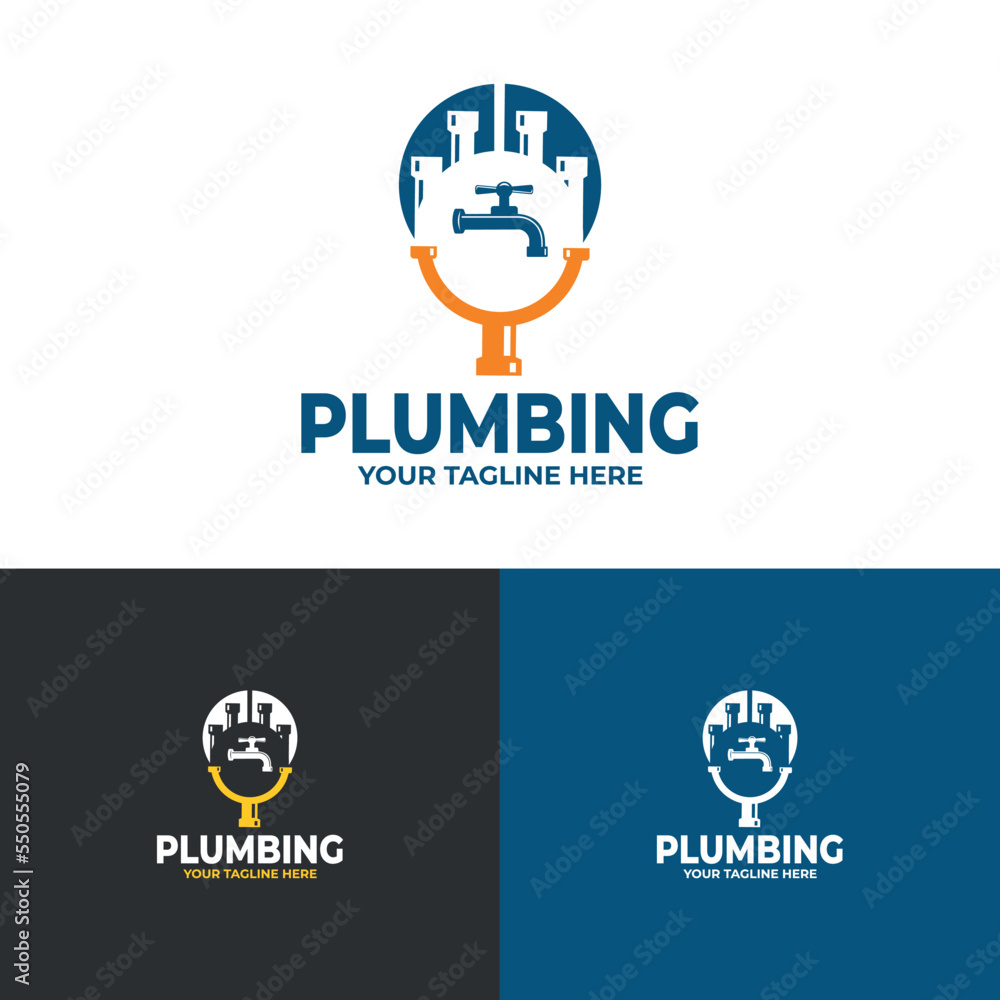 Plumbing Service Logo Template, Water Service Logo. Vector illustration ...