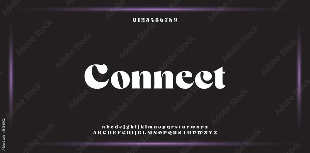 CONNECT Minimal luxury Font and Alphabets. Unique tech typeface for ...