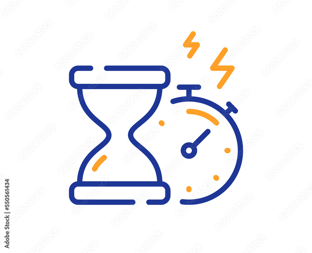 Hourglass timer line icon. Stopwatch time sign. Countdown clock symbol ...