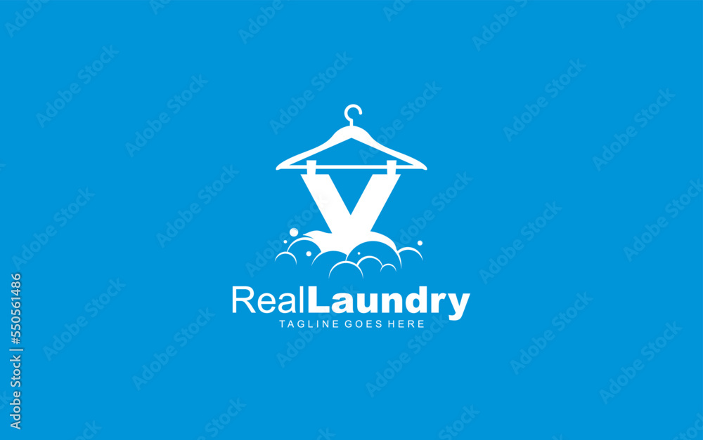 V logo LAUNDRY for branding company. letter template vector ...